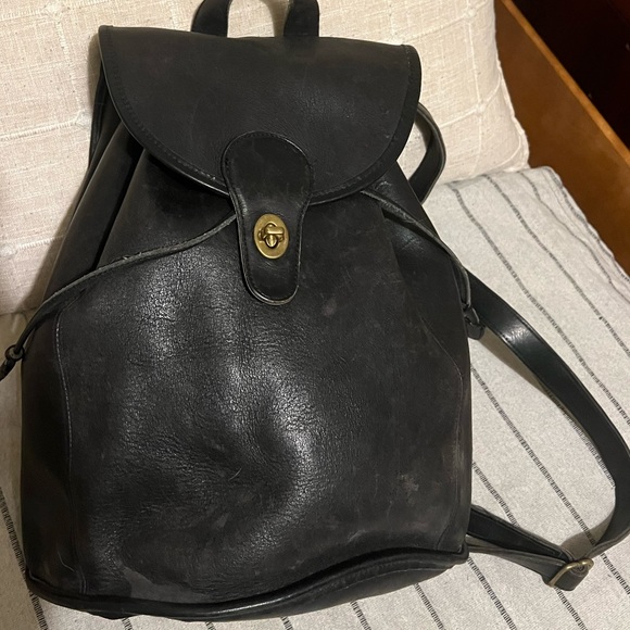 Coach | Bags | Vintage Coach Black Leather Backpack | Poshmark